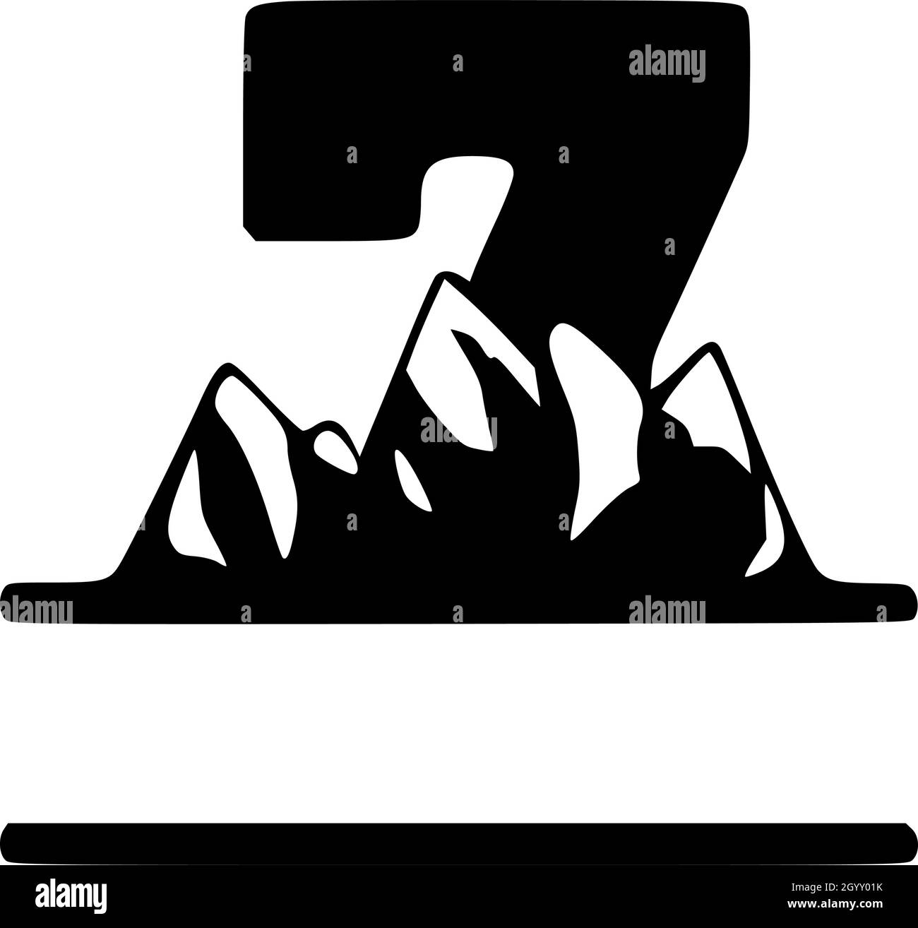 Number 7 and mountain personalized monogram. Vector logo, emblems or ...