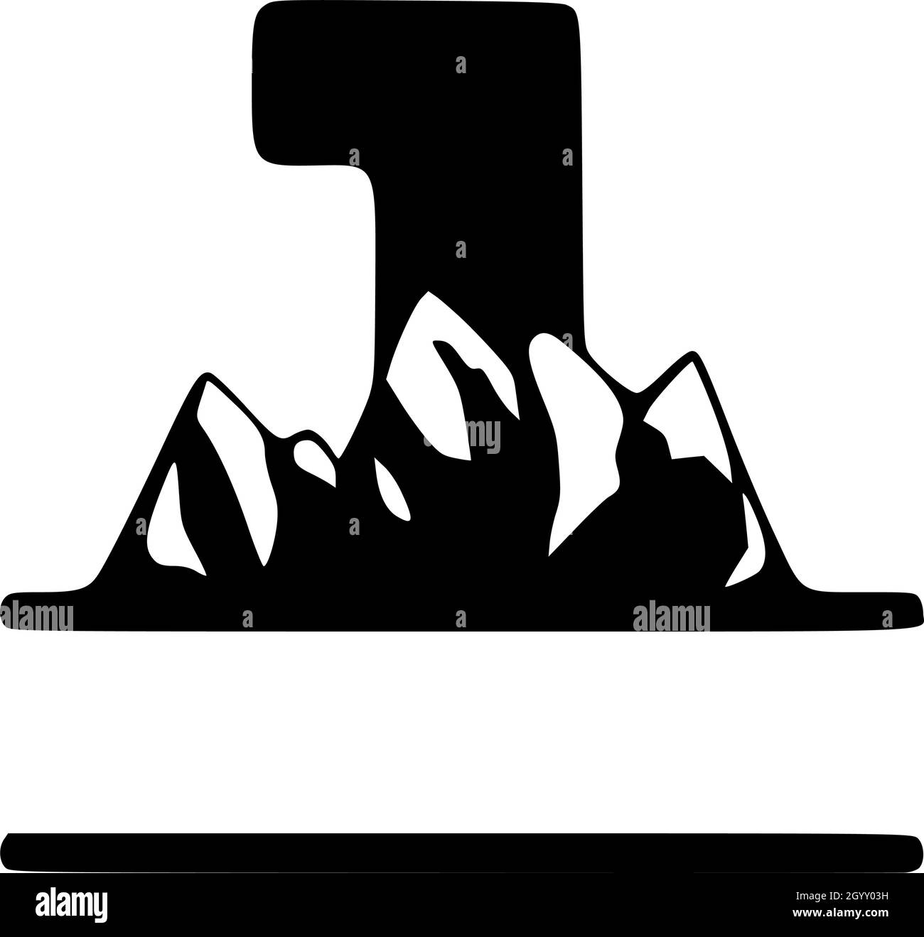 Number 1 and mountain personalized monogram. Vector logo, emblems or ...