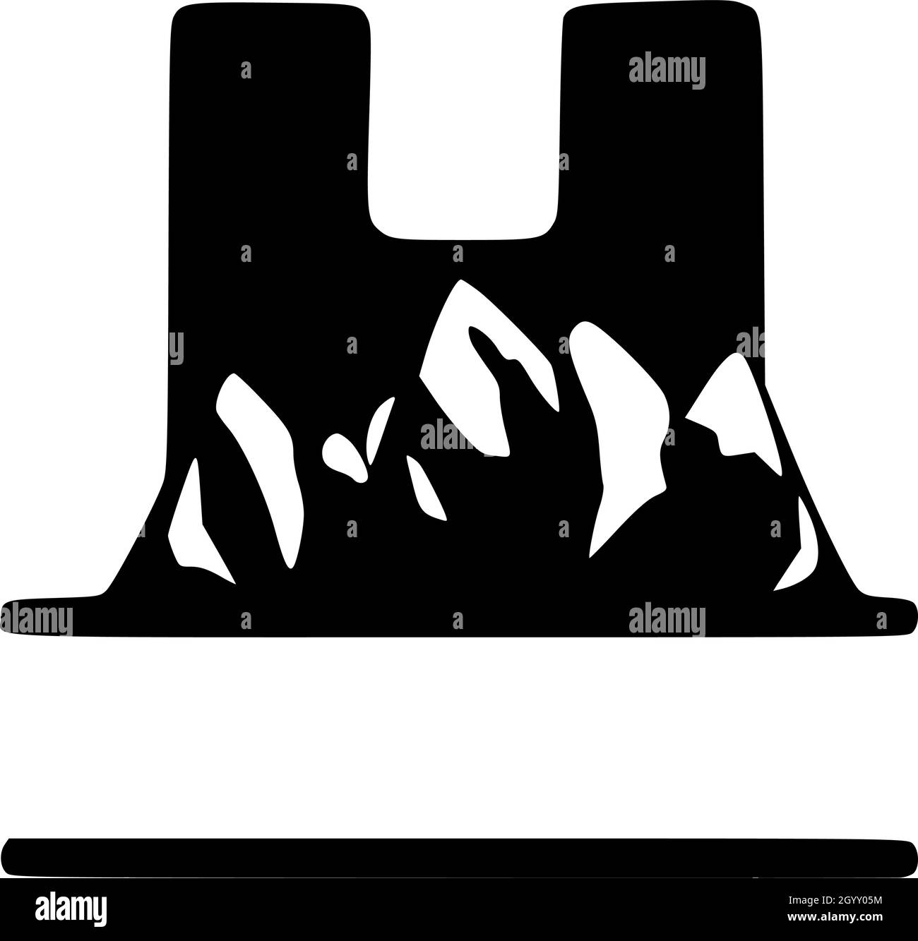 Letter h and mountain personalized monogram. Vector logo, emblems or ...