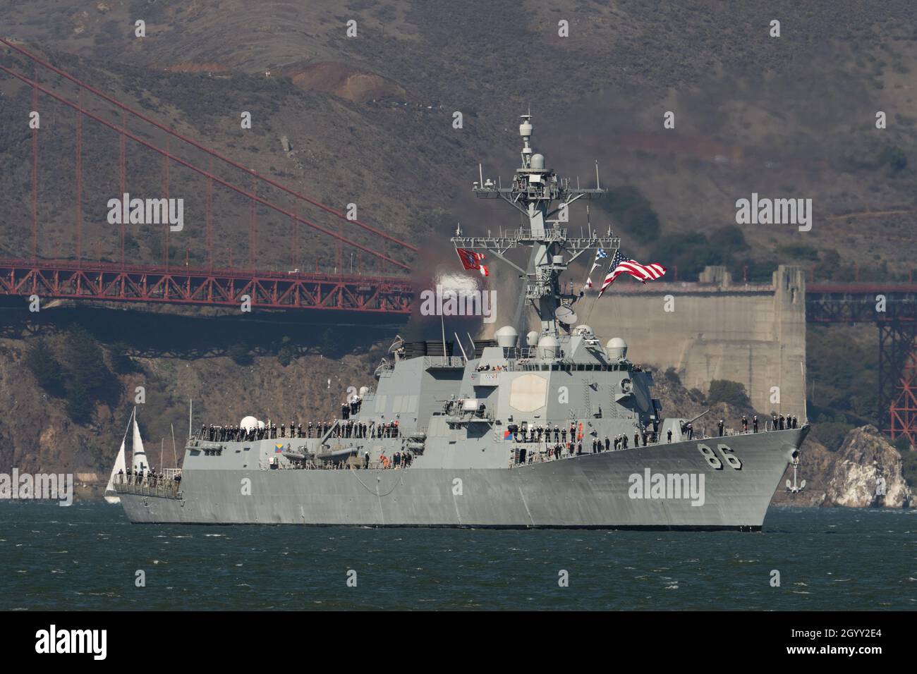 Oct 8, 2021; San Francisco, California, USA; The Arleigh Burke-class ...