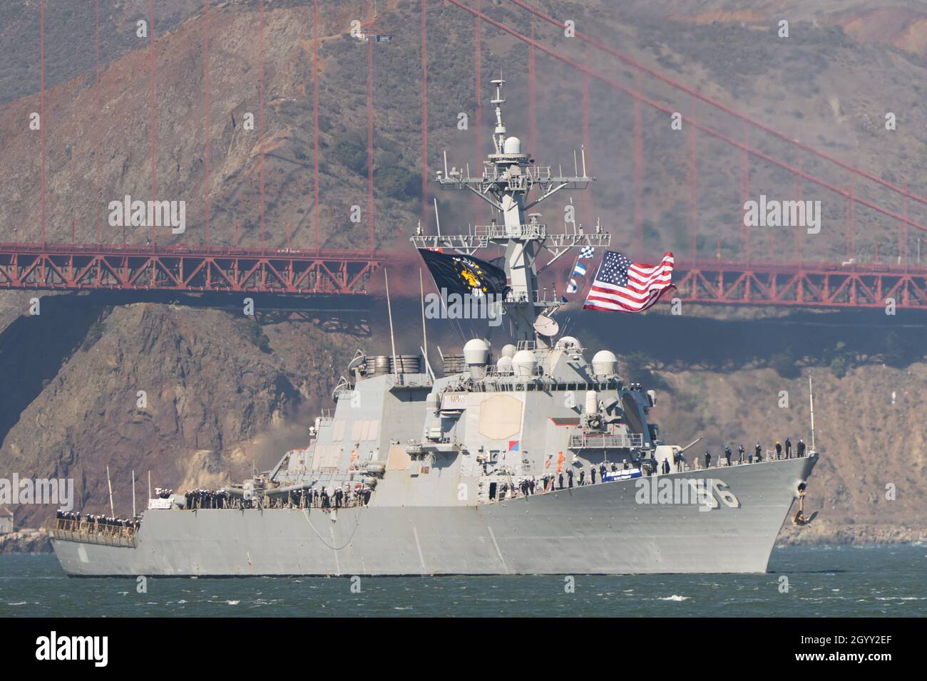 Oct 8, 2021; San Francisco, California, USA; The Arleigh Burke-class ...