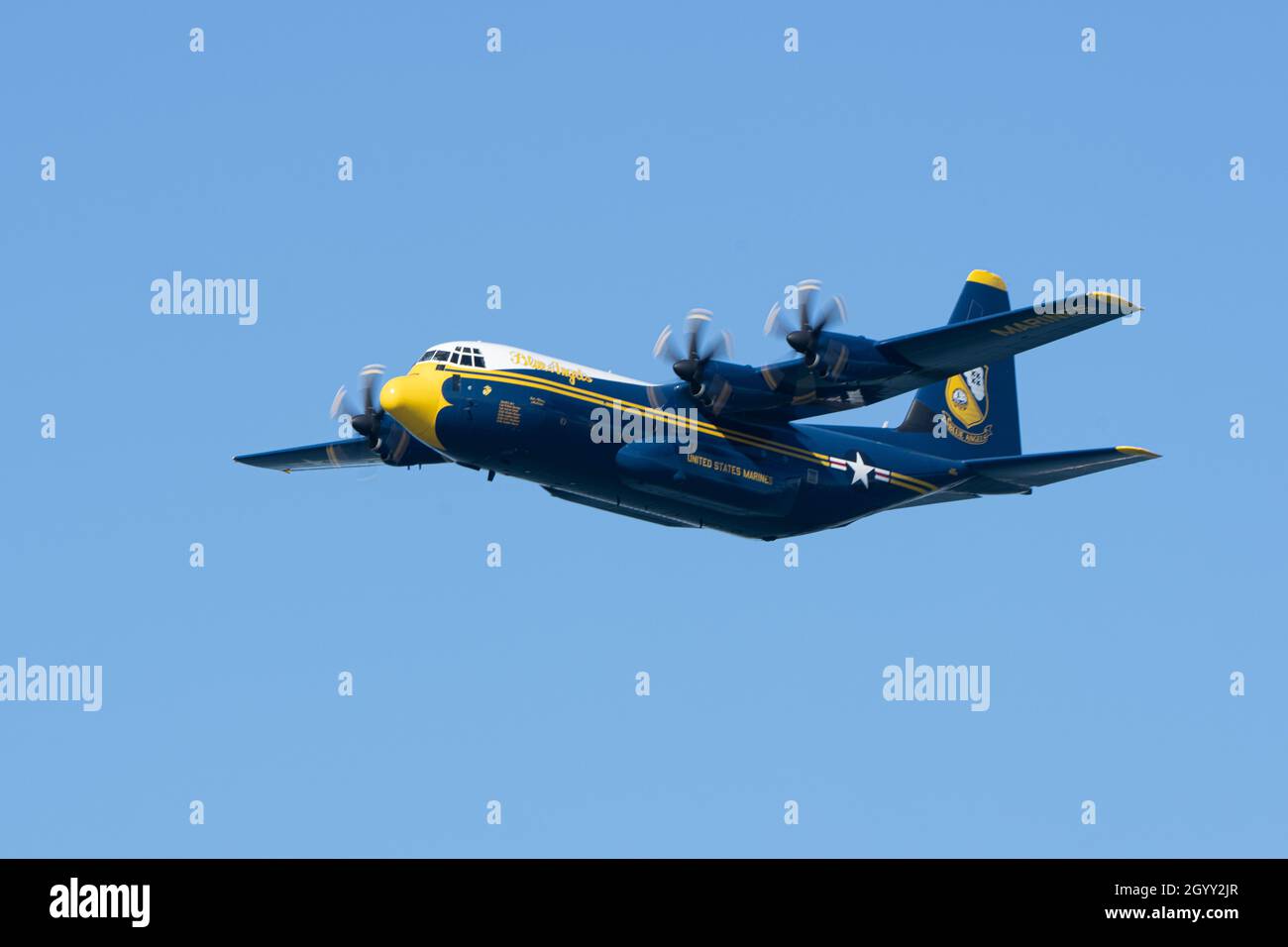 Oct 8, 2021; San Francisco, California, USA; The Blue Angels C-130J ...