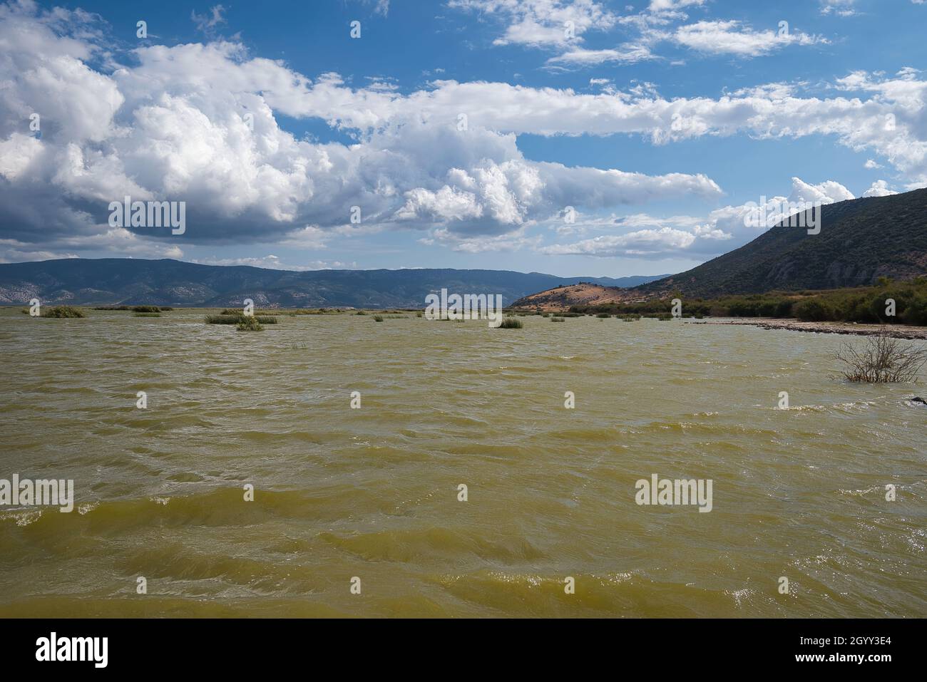 the beautiful lake Carla or Karla , protected wetland, ecology, Volos ...