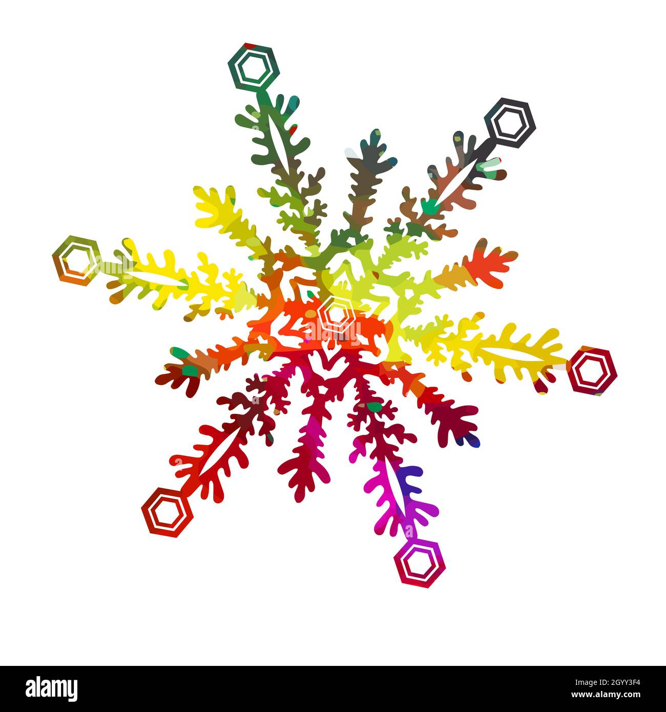 Multi-colored beautiful snowflake object. Vector illustration Stock ...