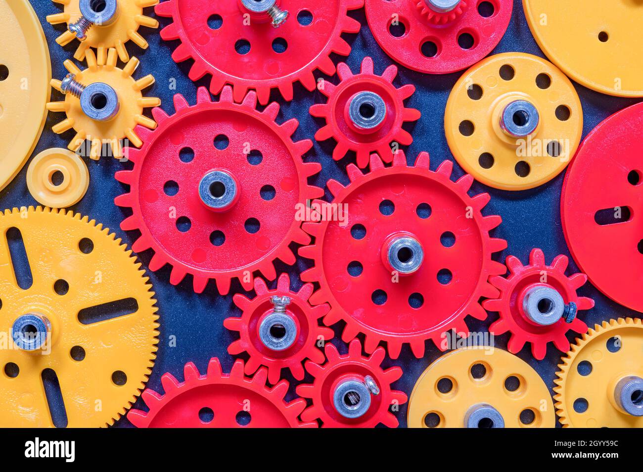 Multicolor education gear abstract background. Top view Stock Photo - Alamy
