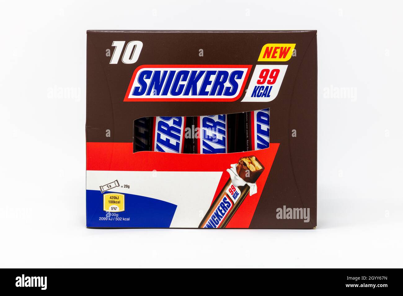Snickers 99kcal Chocolate Snack Bars Multipack 10 Pack Stock Photo - Alamy