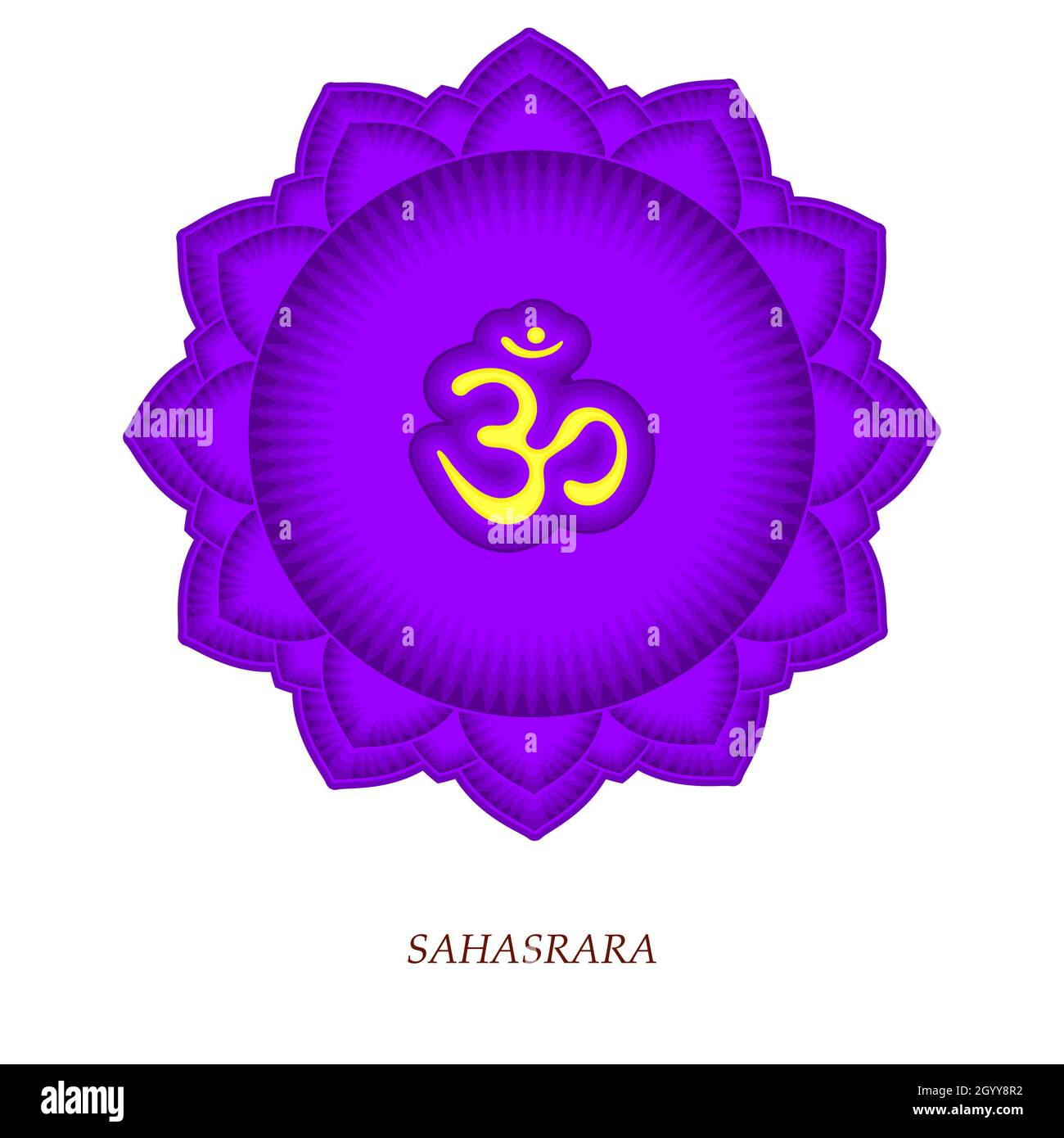 easy to edit vector illustration The seventh chakra Sahasrara. The ...