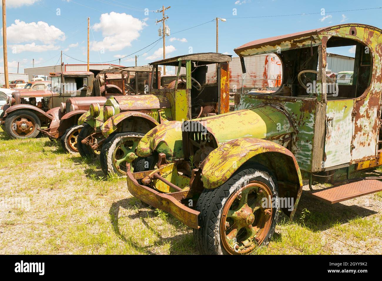 vintage American ford model T cars in junkyard Stock Photo - Alamy