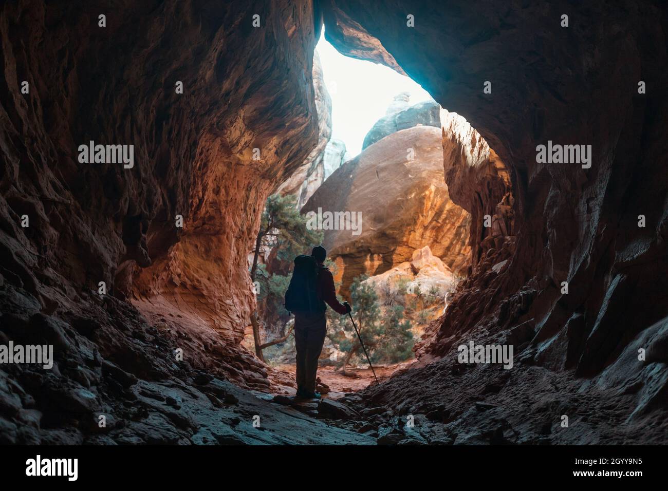 Hike in the Utah mountains. Hiking in unusual natural landscapes ...