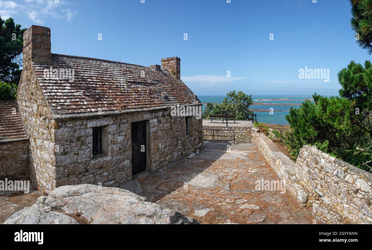 An 18th century watch-house at Roque de Guet, Cobot Bay, Castel ...