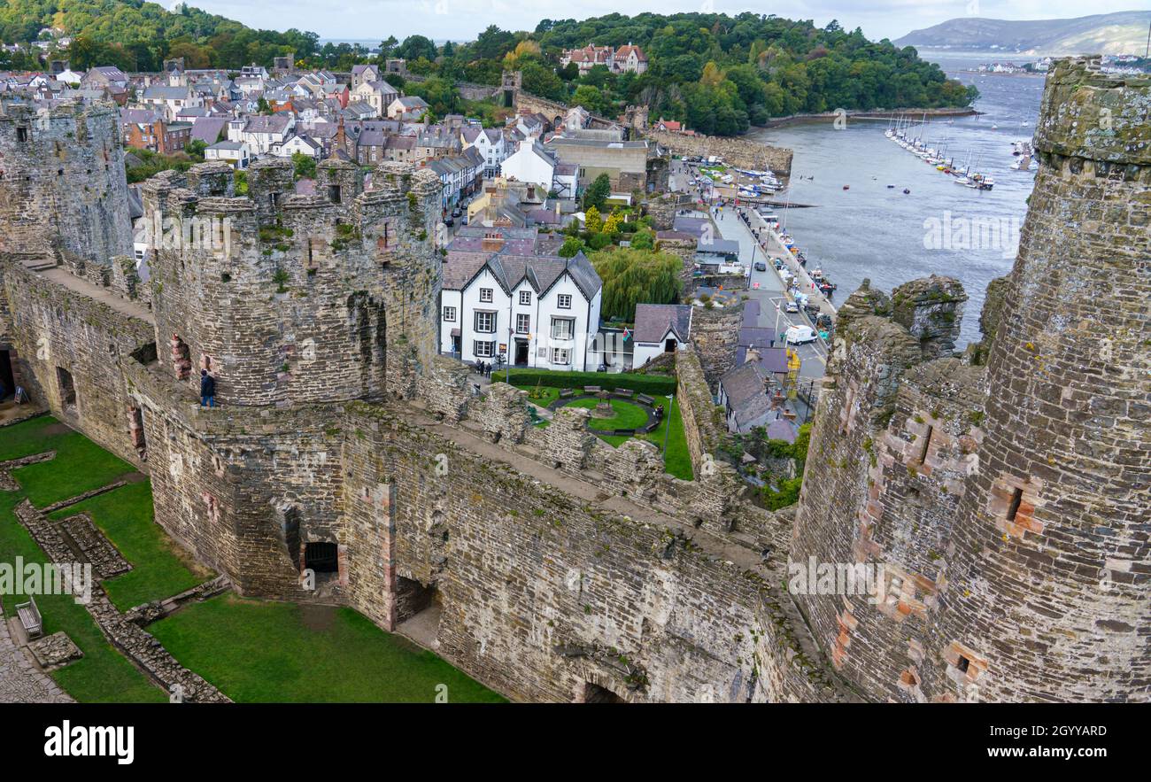 viiew of the inner courtyards and walls of the well preserved 13th ...