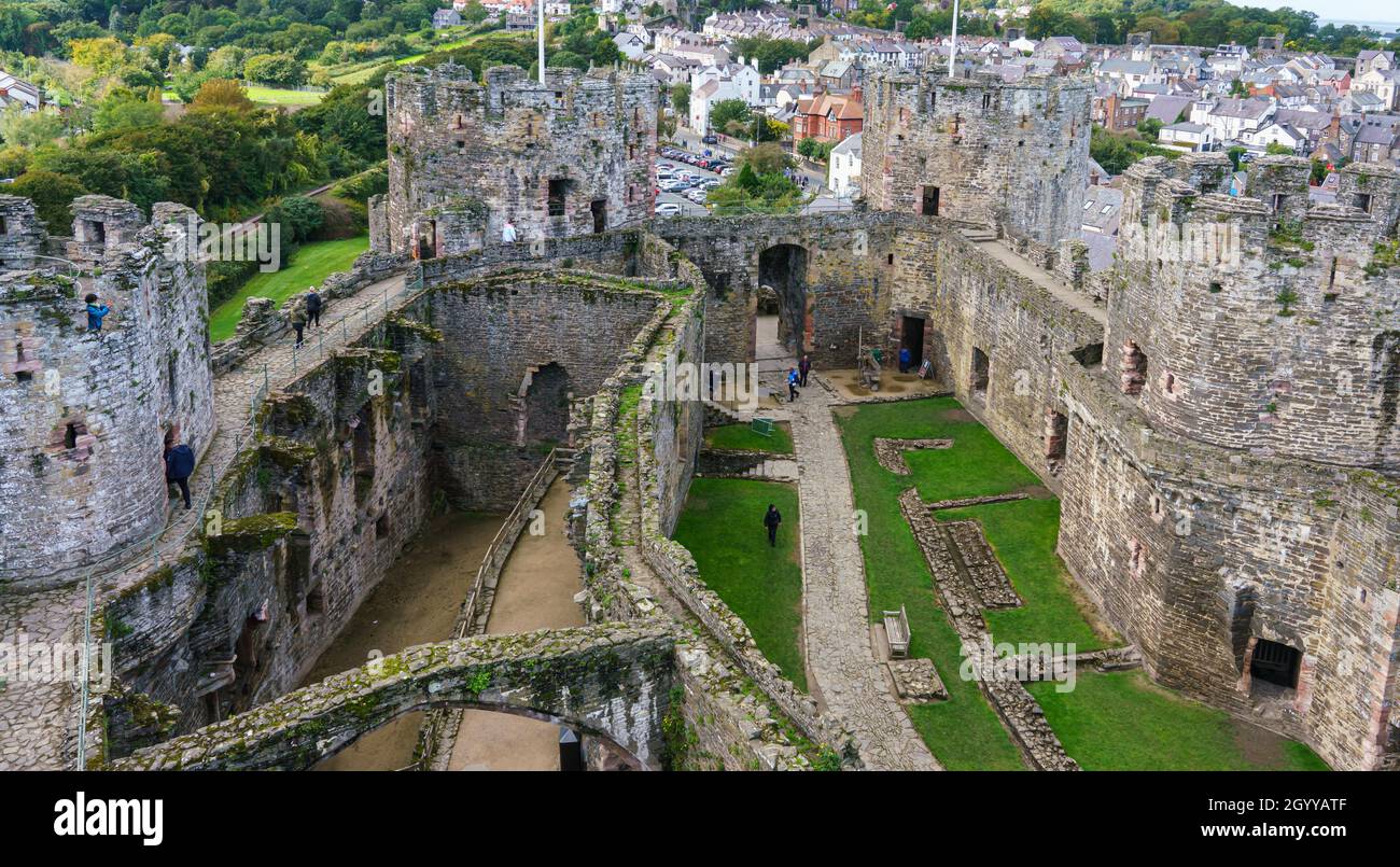 viiew of the inner courtyards and walls of the well preserved 13th ...