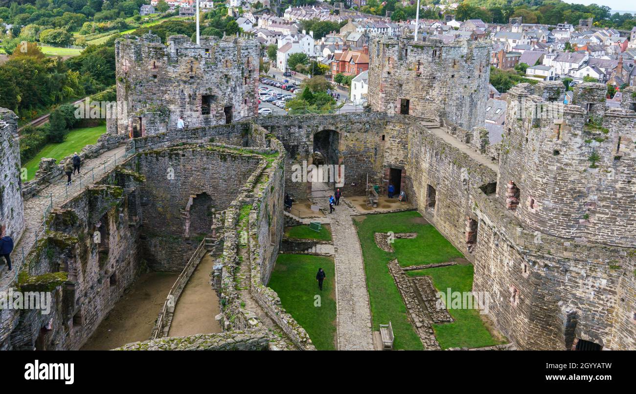 viiew of the inner courtyards and walls of the well preserved 13th ...