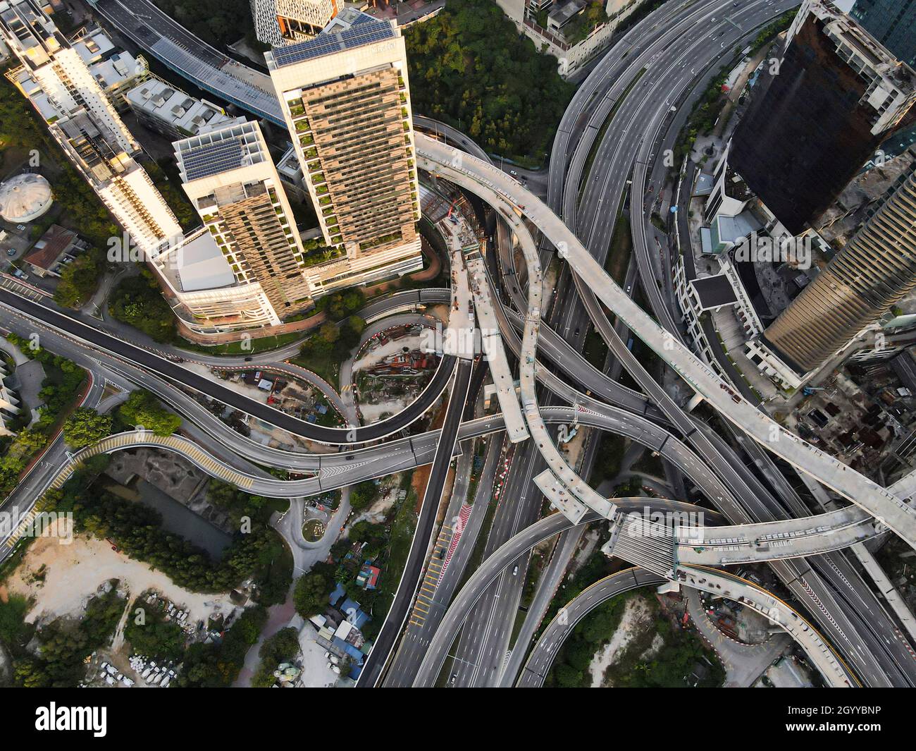Aerial view complex highway interchange hi-res stock photography and ...