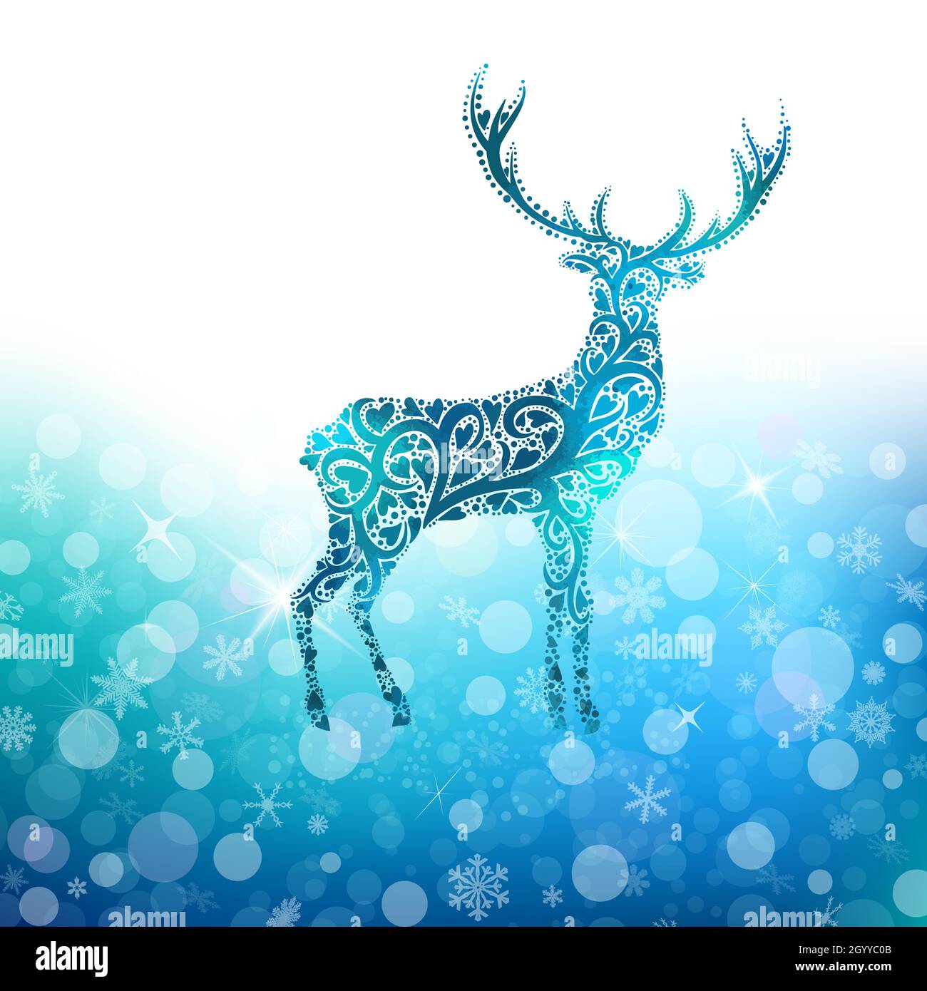 Christmas deer from patterns. Merry Christmas. Vector illustration ...