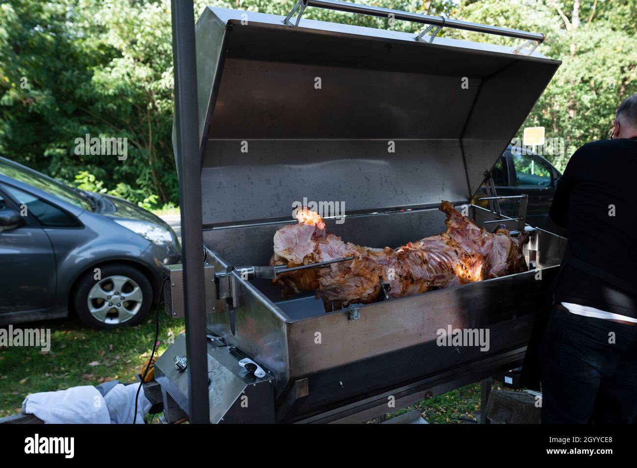 A pig on a grill Stock Photo - Alamy