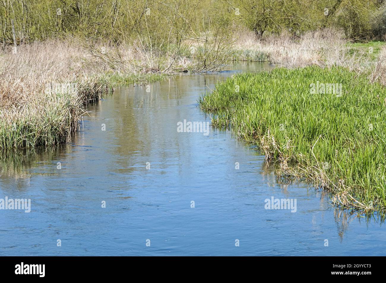 The Chess valley with the River Chess in Hertfordshire, England United ...