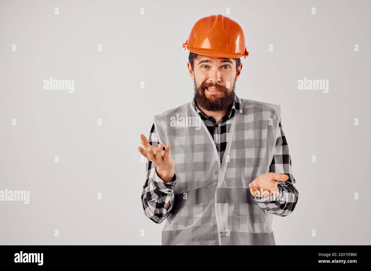 engineer with documents and drawings blueprints studio industry Stock ...