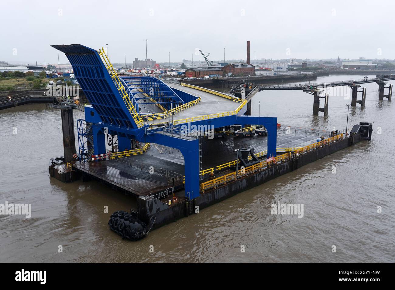 The loading ramps at Birkenhead docks for Stena Line crossings from ...