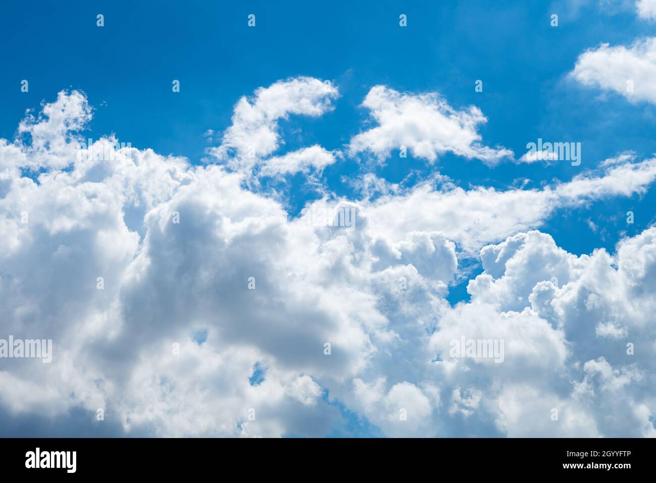 beautiful blue sky with white clouds in the noon time horizontal ...
