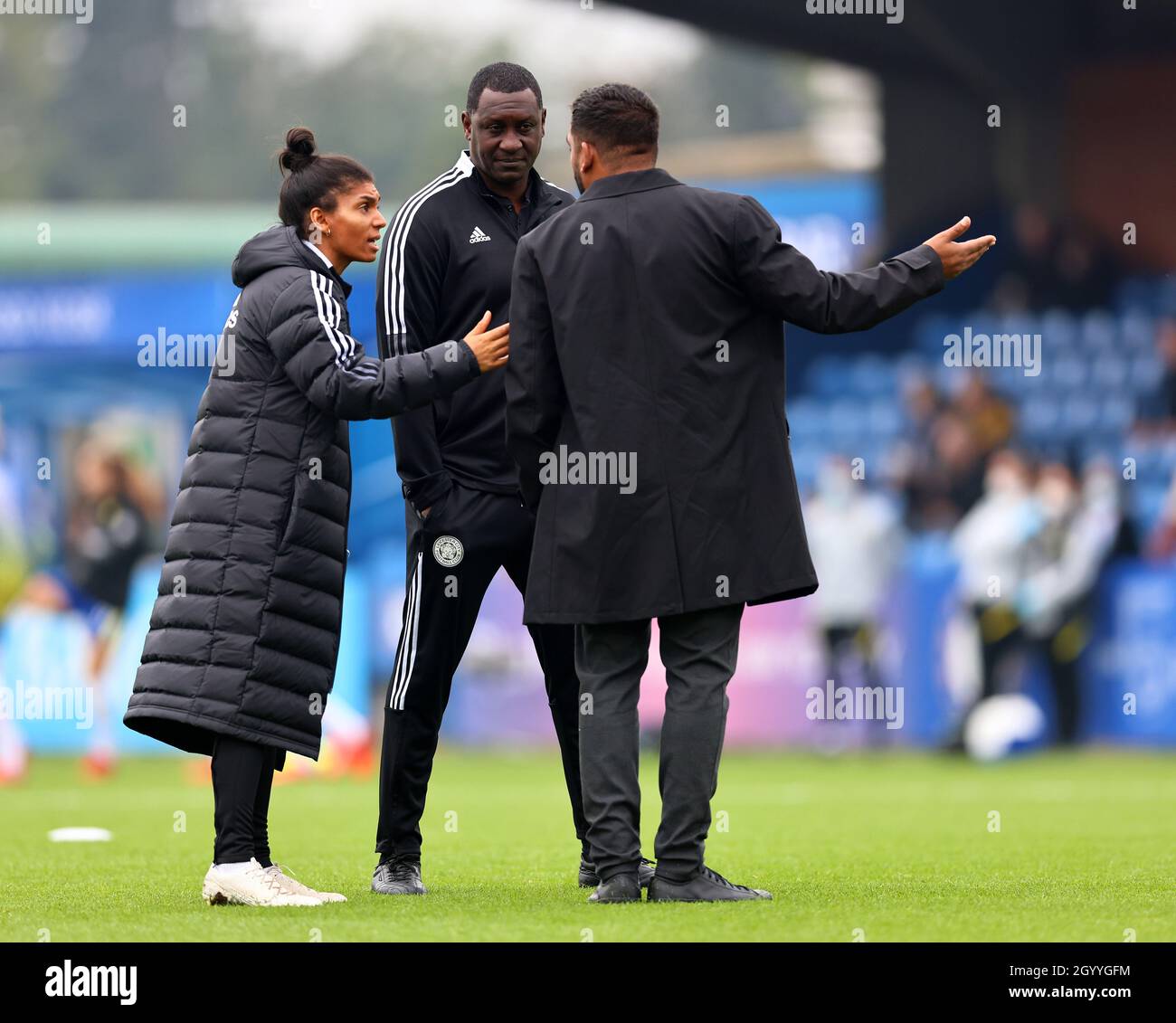 Kington Upon Thames, UK. 10th Oct, 2021. Holly Morgan with Emile Heskey ...
