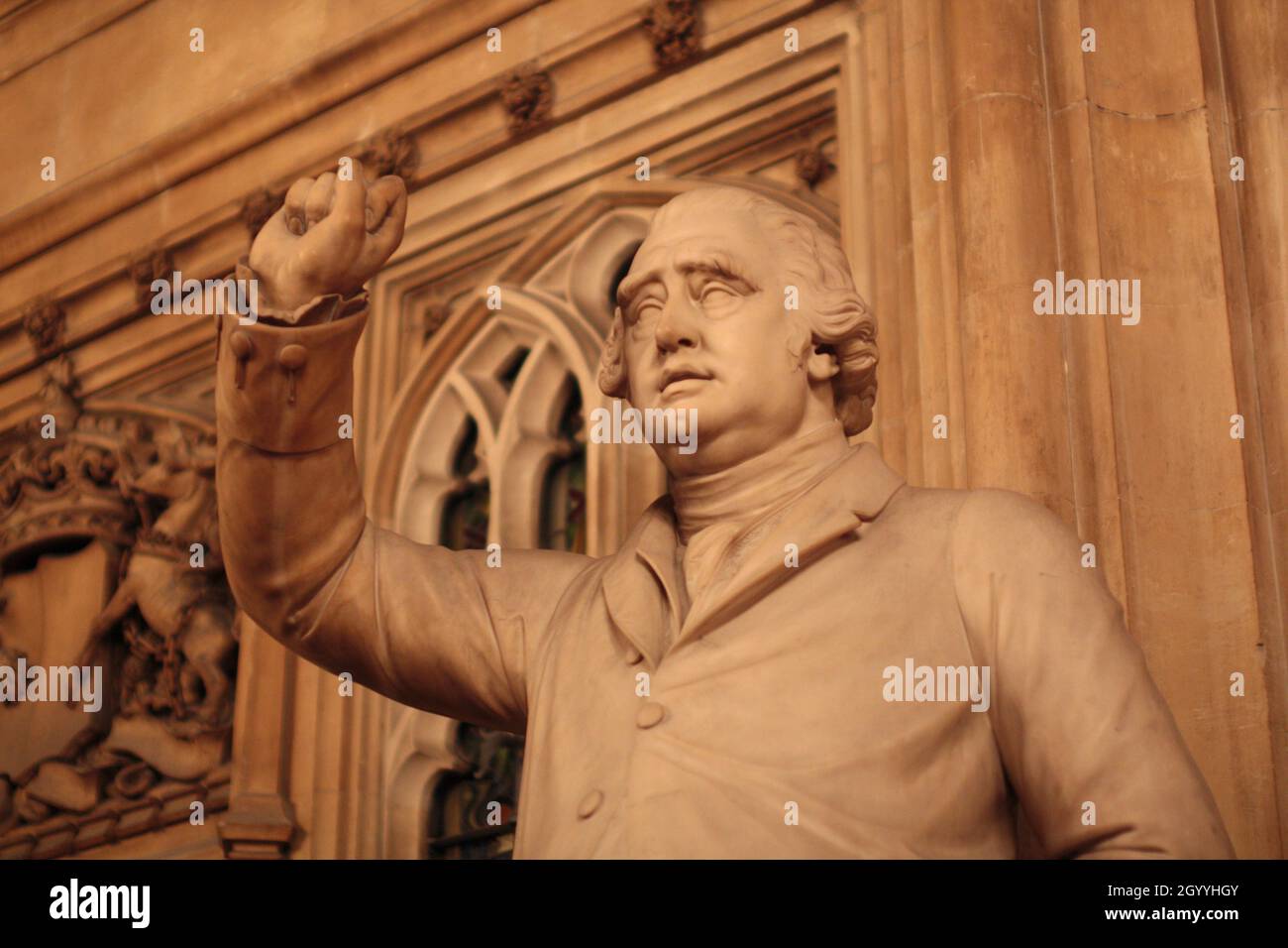 Charles James Fox statue in Westminster Palace, Houses of Parliament ...