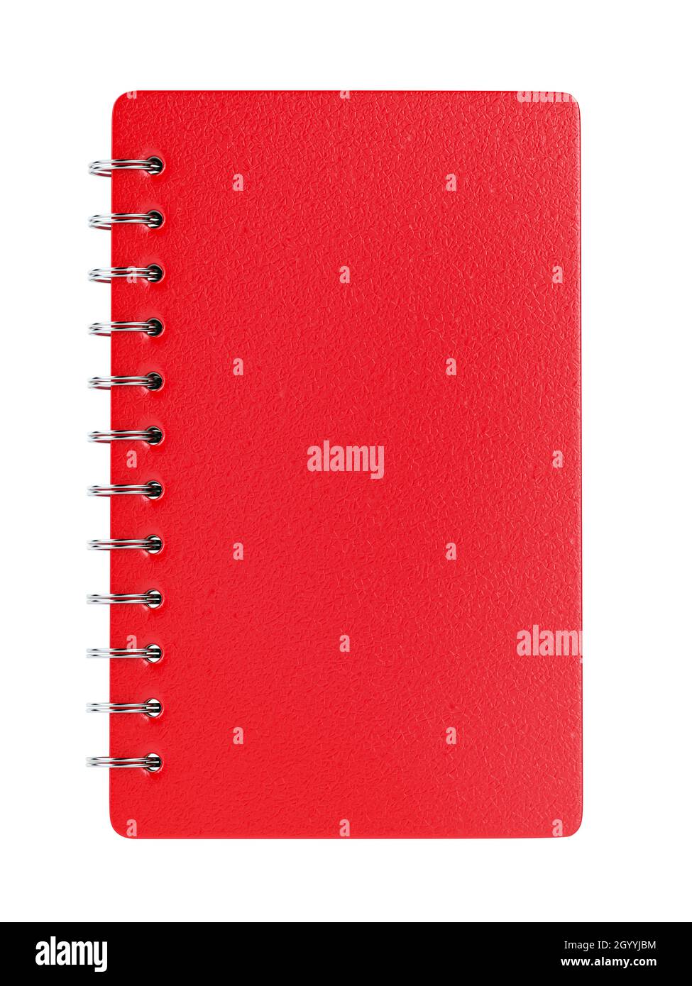 Red notebook isolated on white background, front view Stock Photo - Alamy