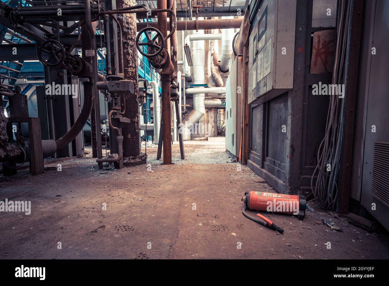 Creepy abandoned industry area with power plant a lost place a decayed ...