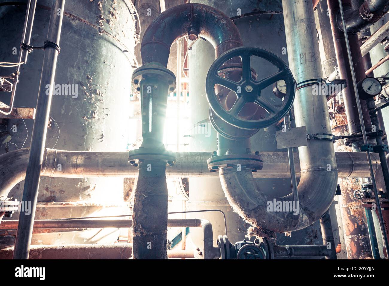 Creepy abandoned industry area with power plant a lost place a decayed ...