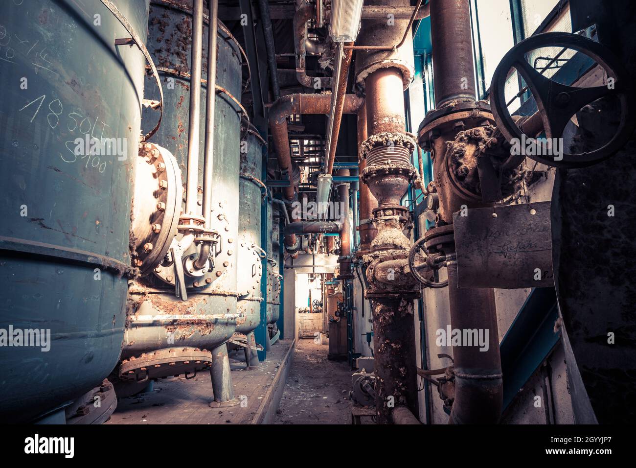 Creepy abandoned industry area with power plant a lost place a decayed ...