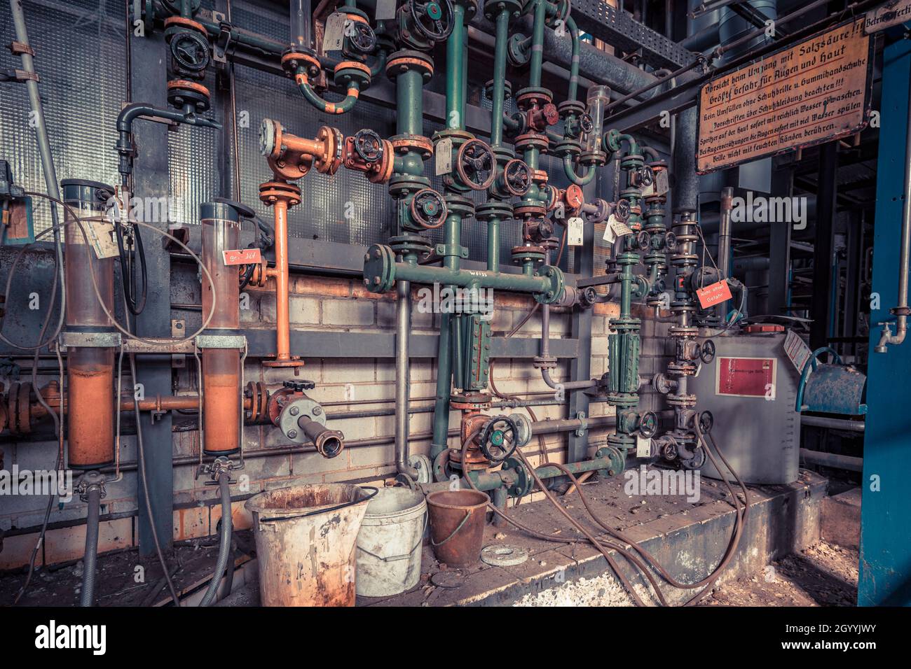 Creepy abandoned industry area with power plant a lost place a decayed ...