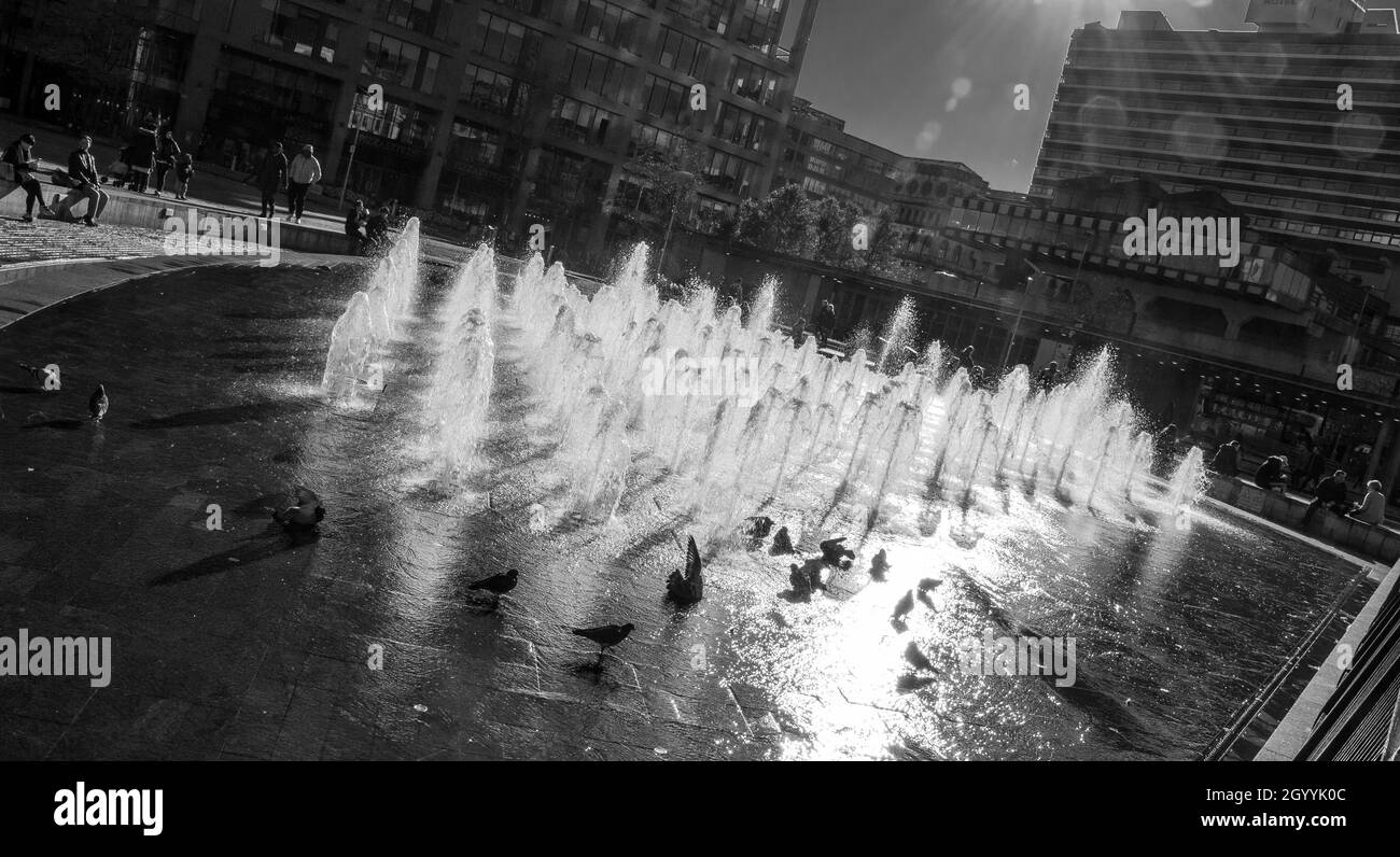 The water display in central Manchester becomes a Busby Berkely ...