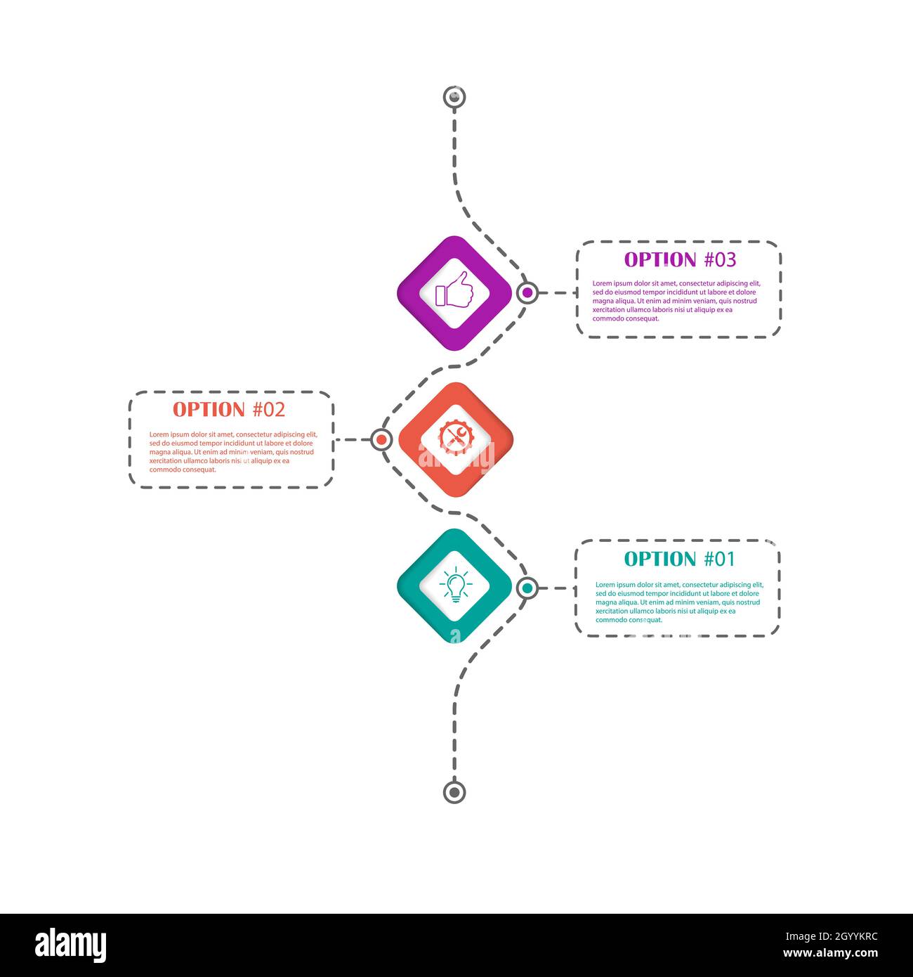 Infographic diagram of the process. 3 steps of options to achieve ...