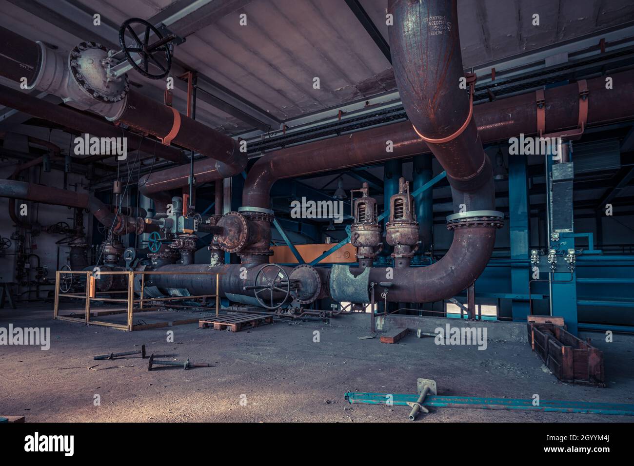 Creepy abandoned industry area with power plant a lost place a decayed ...