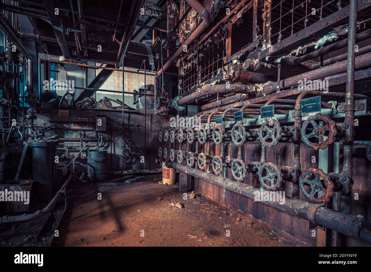 Creepy abandoned industry area with power plant a lost place a decayed ...