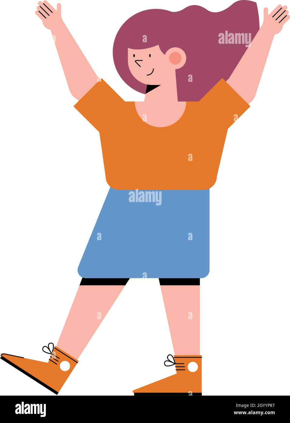 happy little girl standing character Stock Vector Image & Art - Alamy