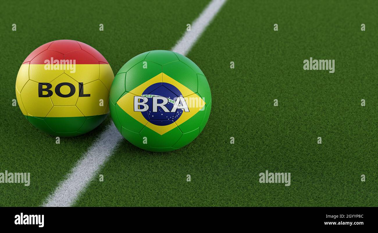 Brazil vs. Bolivia Soccer Match - Leather balls in Brazil and Bolivia ...