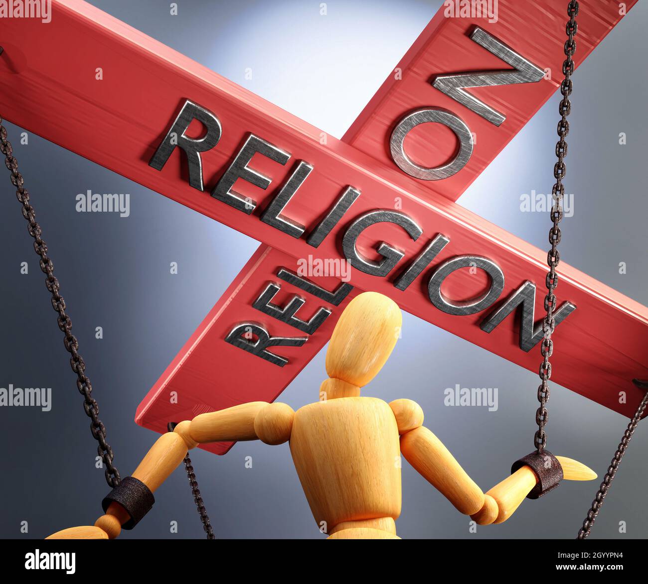 Religion control, power, authority and manipulation symbolized by ...