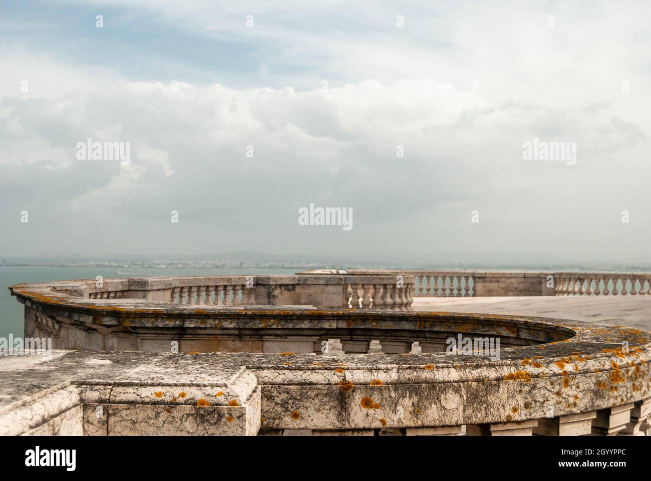 Detail of architecture old stone banister in a sinuous form baluster on ...