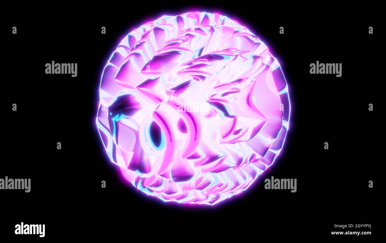 4K UHD 3D illustration of shiny sphere in neon light Stock Photo - Alamy