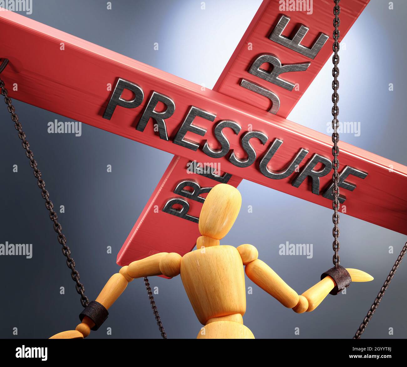 Pressure control, power, authority and manipulation symbolized by ...