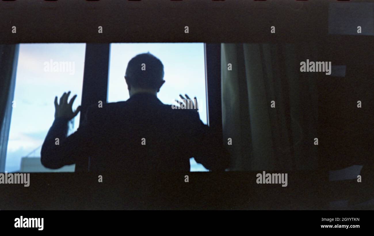 Moody silhouette of man in window book cover mystery thriller design ...