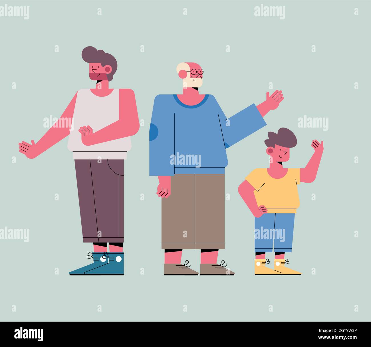 Three members of family father Stock Vector Images - Alamy