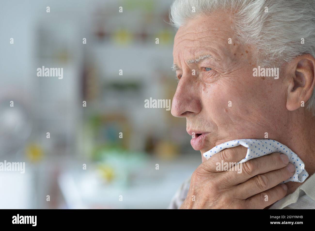 Portrait of sad sick senior man Stock Photo - Alamy