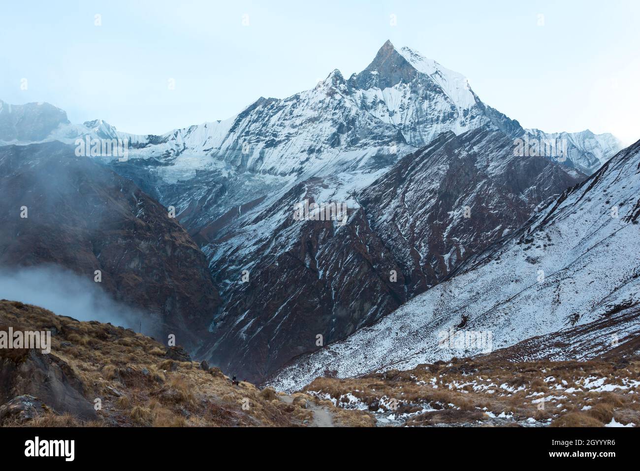View of Mount Machhapuchhre, Annapurna Conservation Area, Himalaya ...