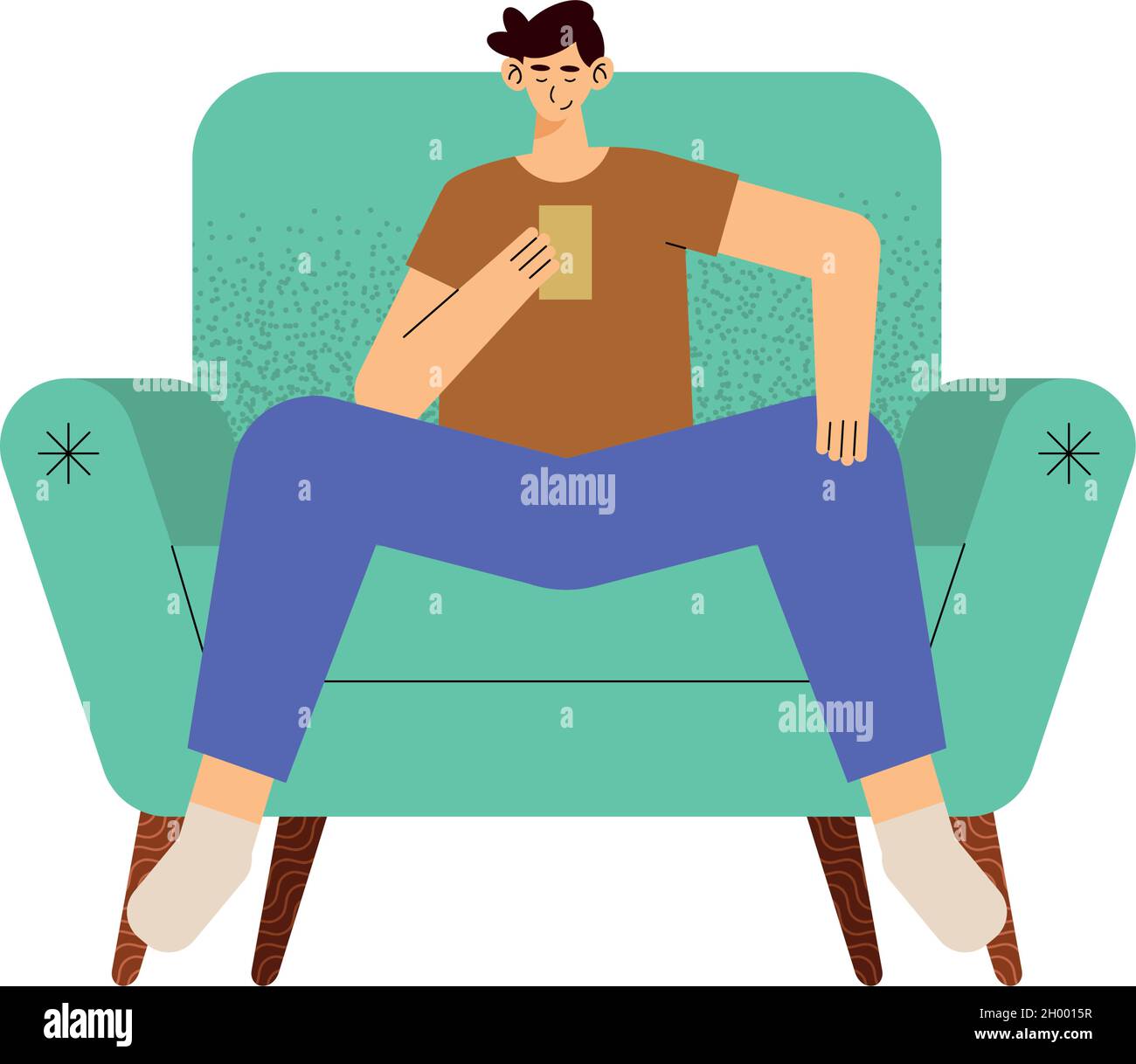 man drinking beer in couch character Stock Vector Image & Art - Alamy
