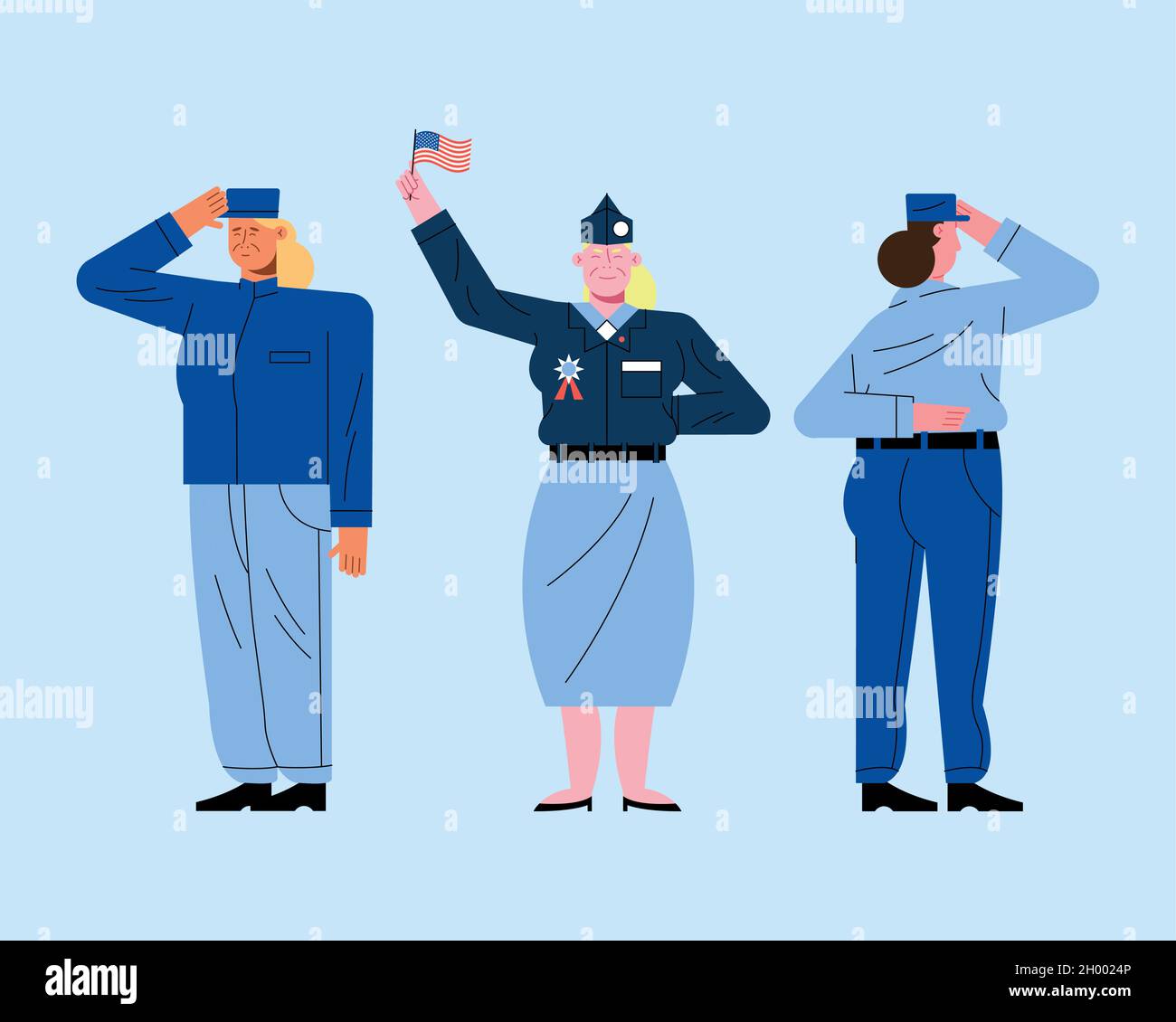 three female veterans group characters Stock Vector Image & Art - Alamy