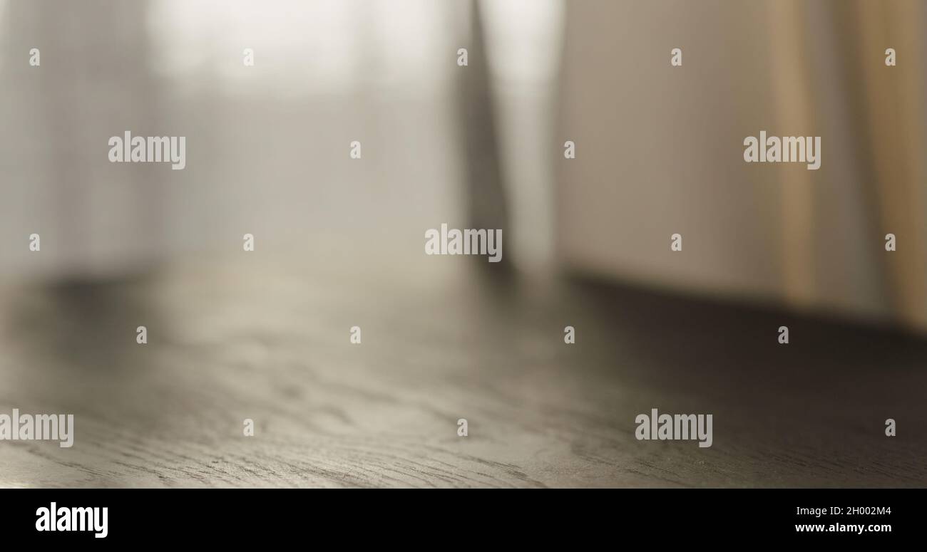 empty white oak table with copy space, wide photo Stock Photo - Alamy