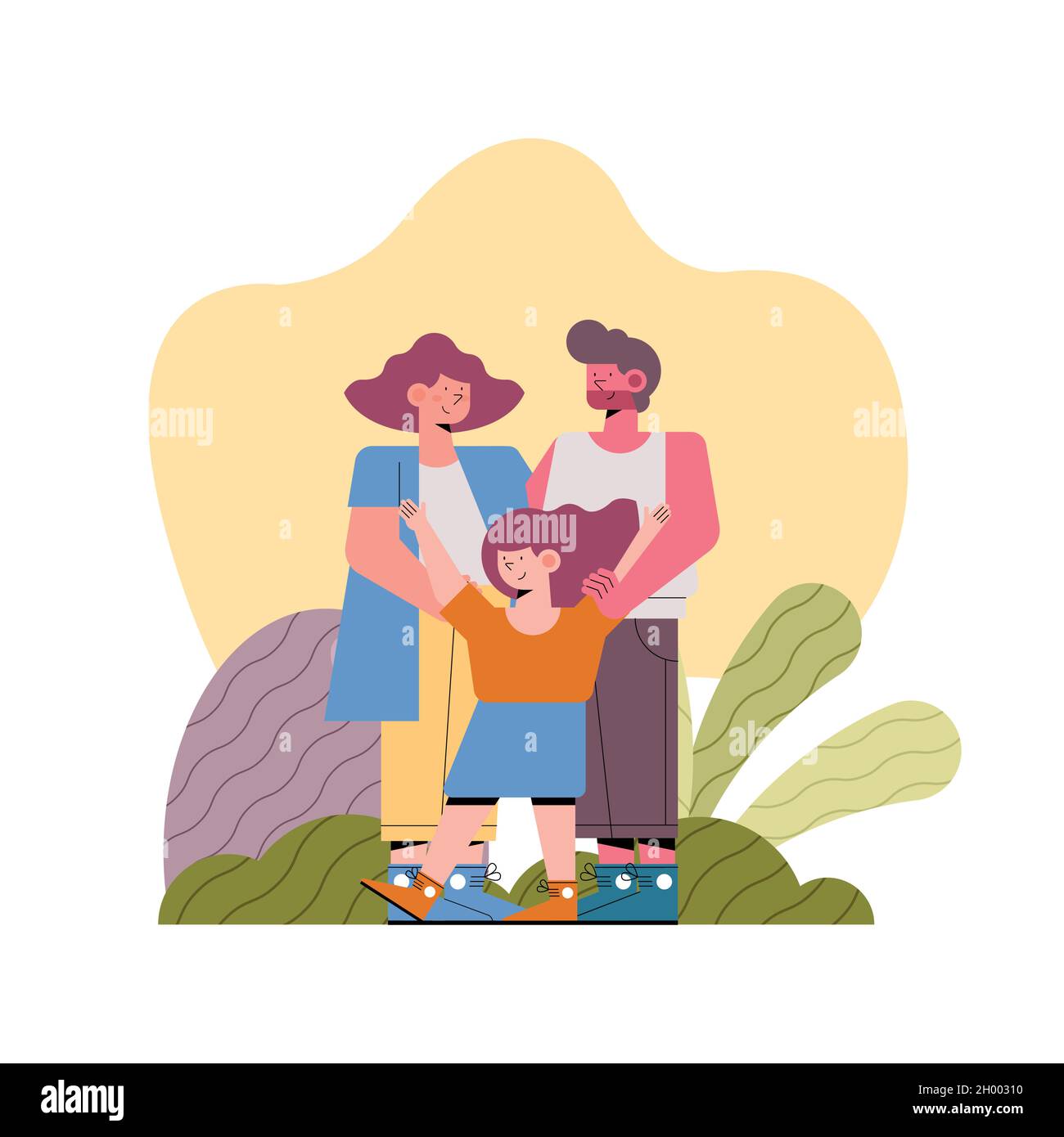 Three members of family father Stock Vector Images - Alamy