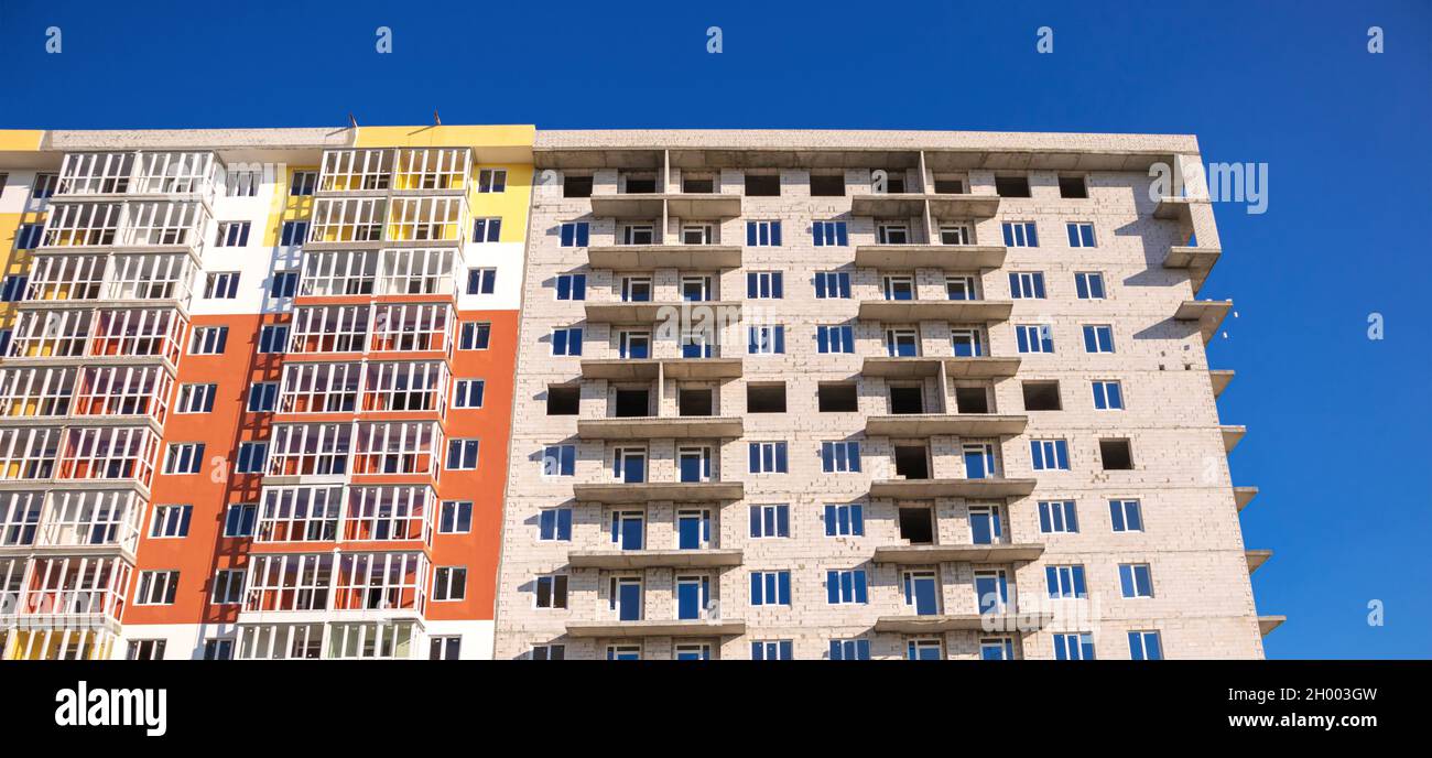 Building a new urban residential house. Construction industry ...